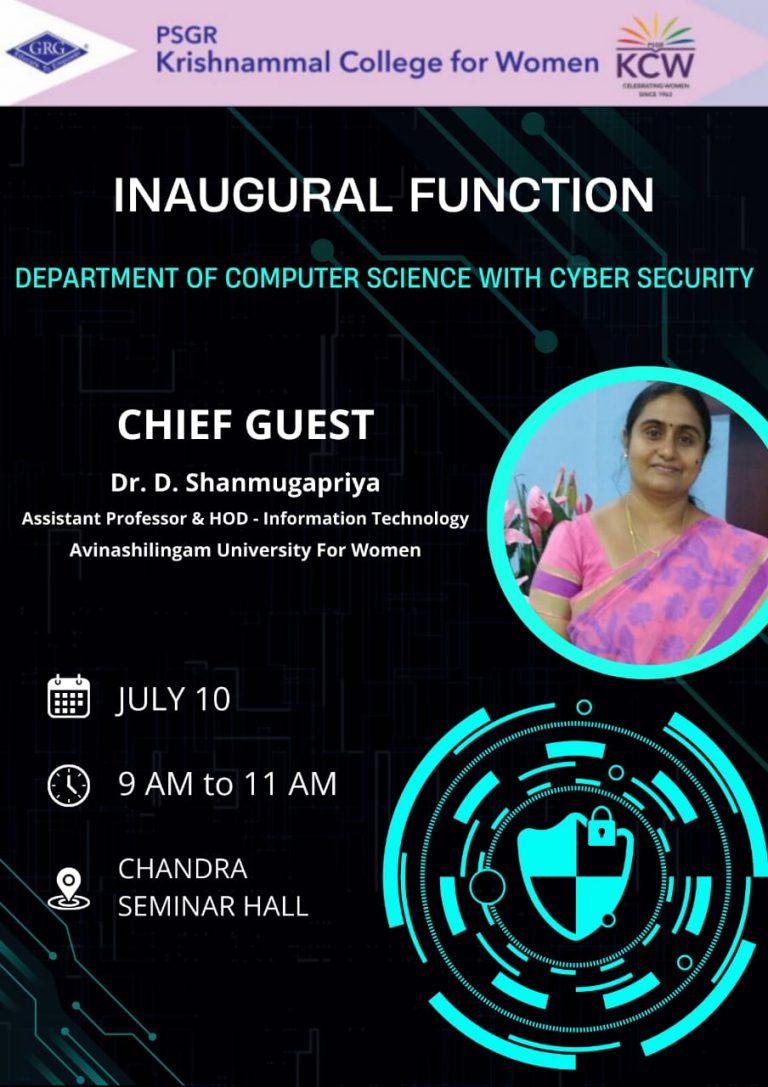 Department Inaugural Function Invitation - PSGRKCW