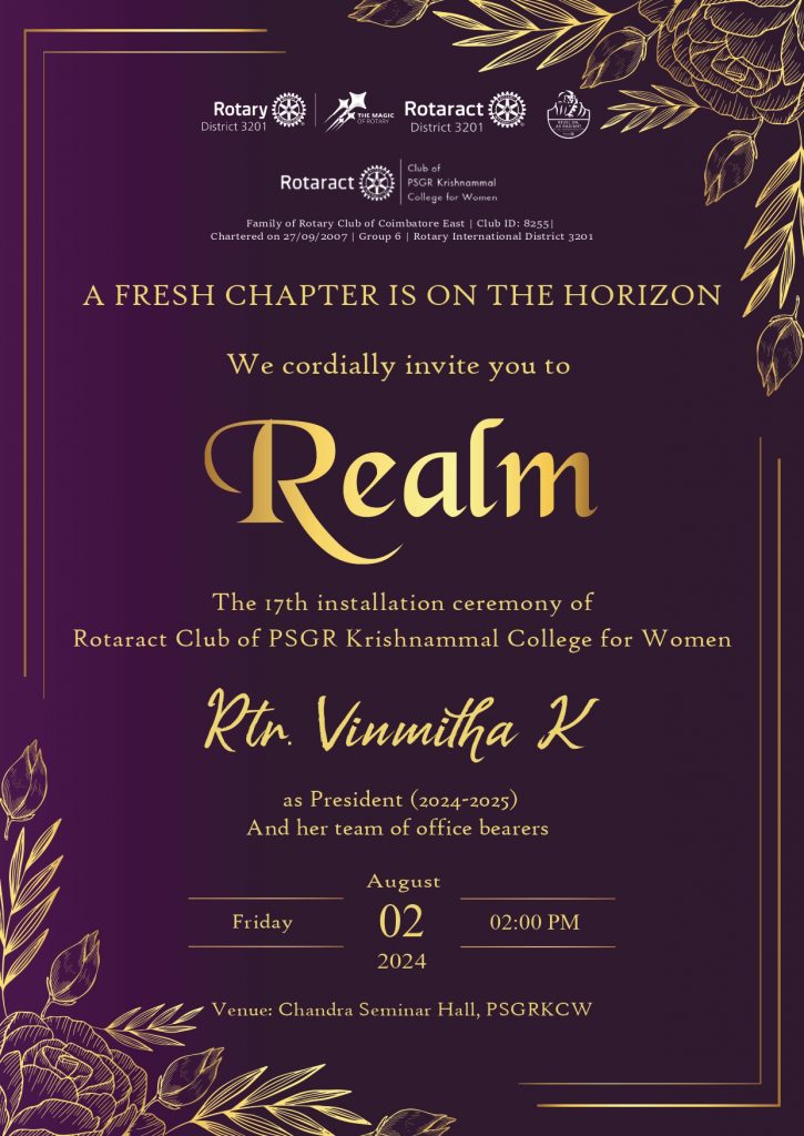 Rotaract Club – REALM Ceremony - PSGRKCW
