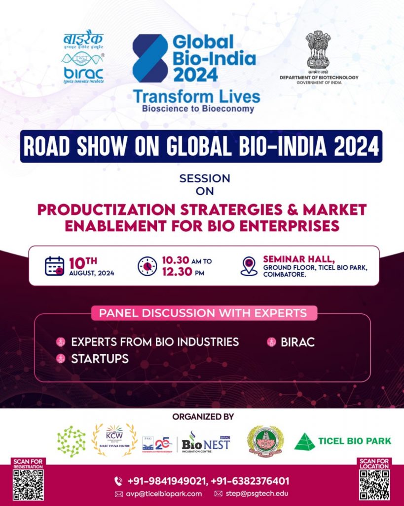 Roadshow on Global Bio India 2024 - PSGRKCW