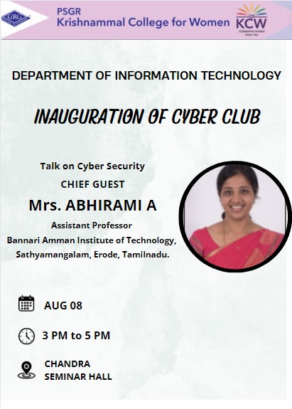 Cyber Club Inauguration and Guest Lecture - PSGRKCW