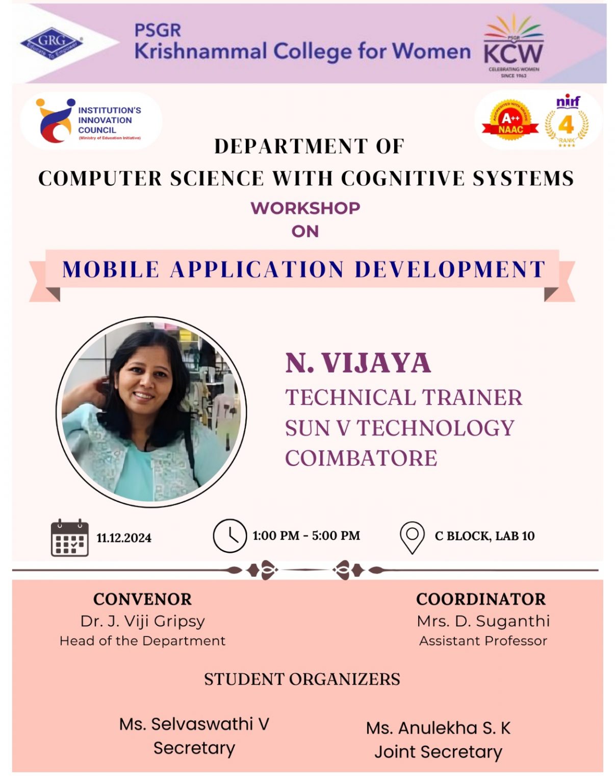 Mobile Application Development – Workshop - PSGRKCW