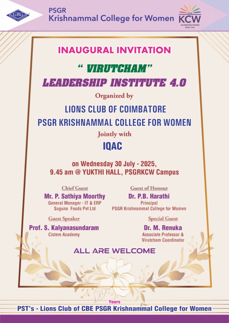 Virutcham -Leadership Training - PSGRKCW