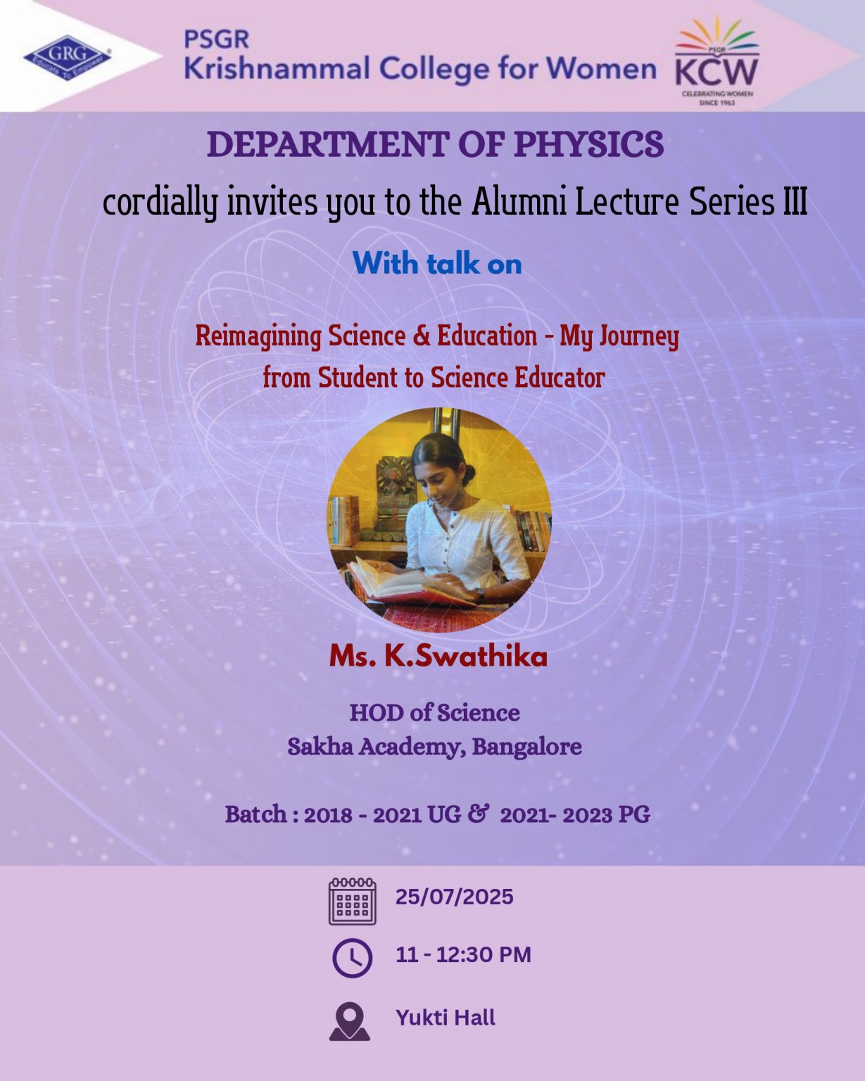 Alumni Lecture Series - PSGRKCW