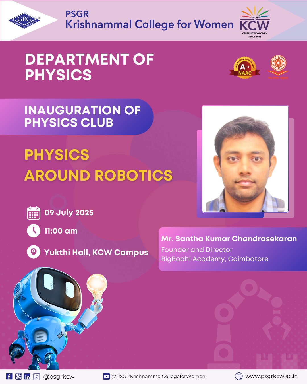 Physics Club Inauguration - PSGRKCW